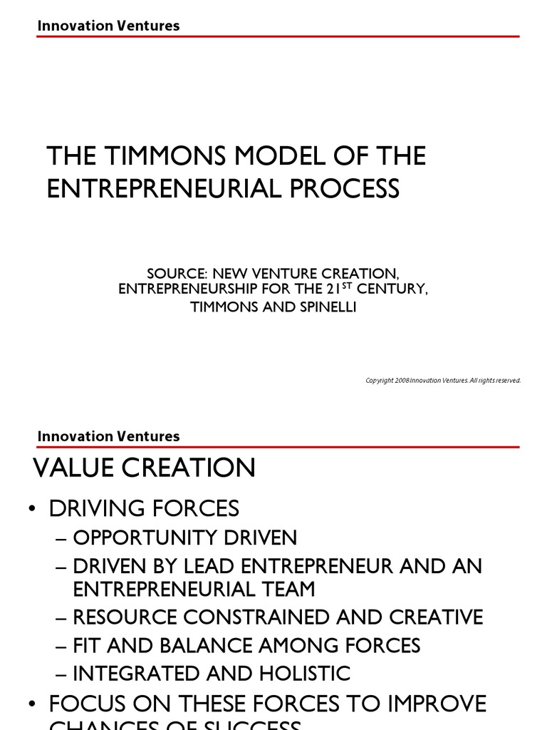 The Timmons Model of The Entrepreneurial Process | PDF ...