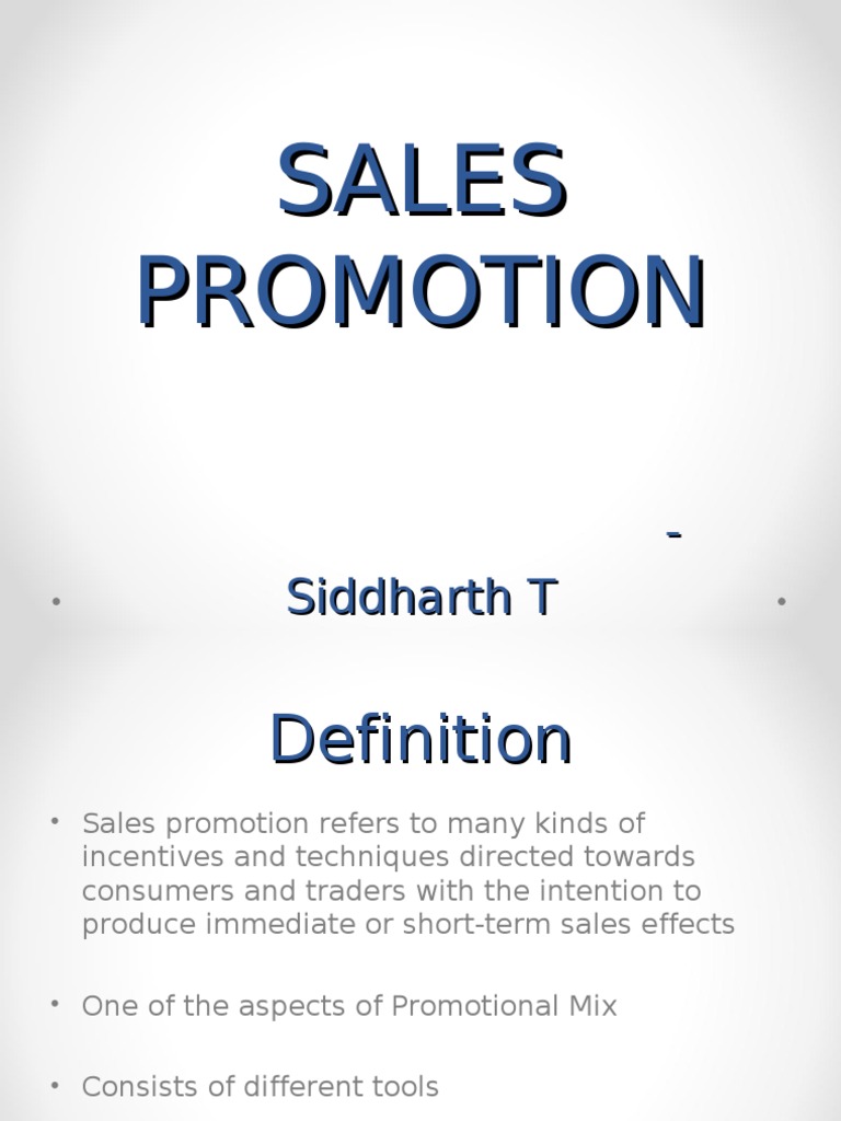 Sales Promotion Techniques Ppt