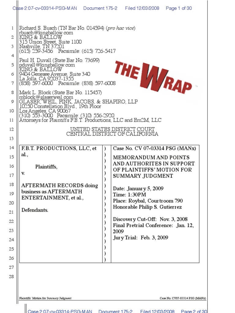 Eminem Court Papers | PDF | Royalty Payment | License