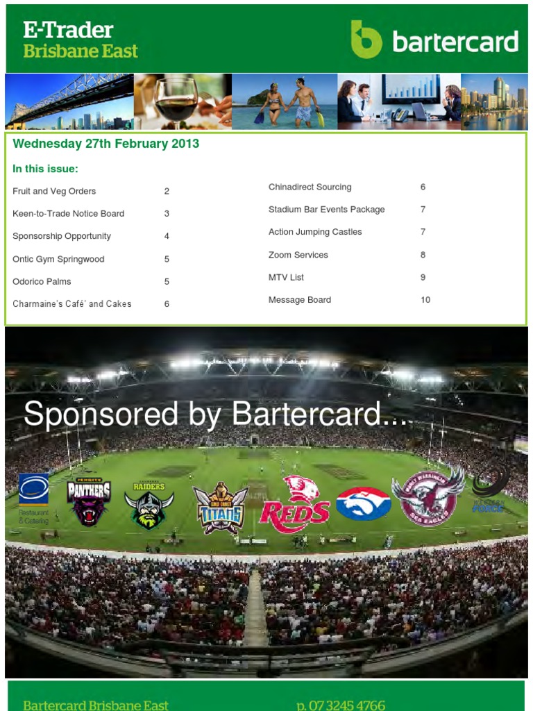 Sponsored by Bartercard... : Wednesday 27th February 2013 | PDF ...