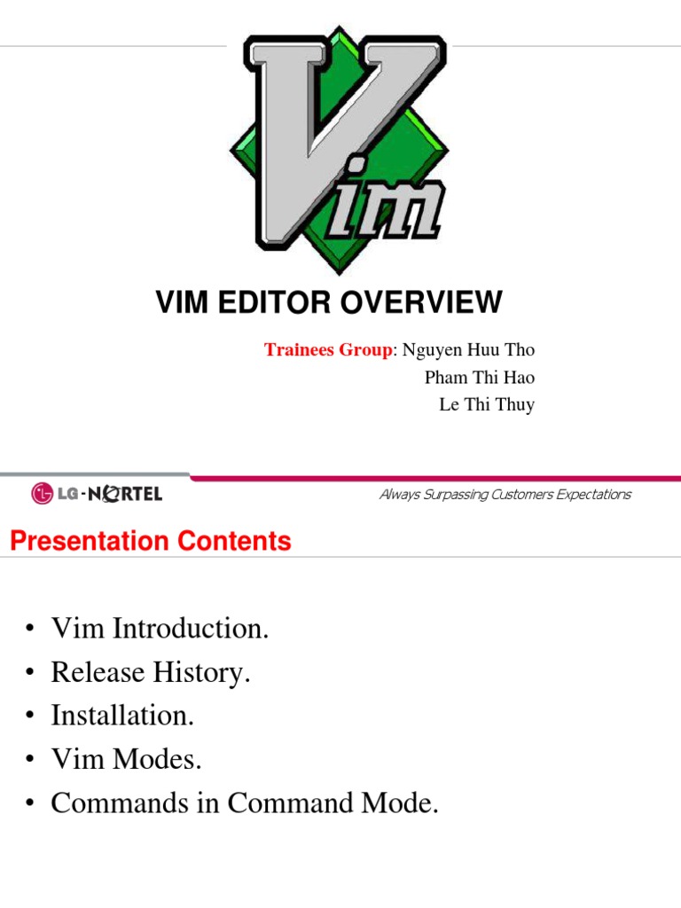 Vim Editor Overview: Trainees Group | PDF | Software | System Software