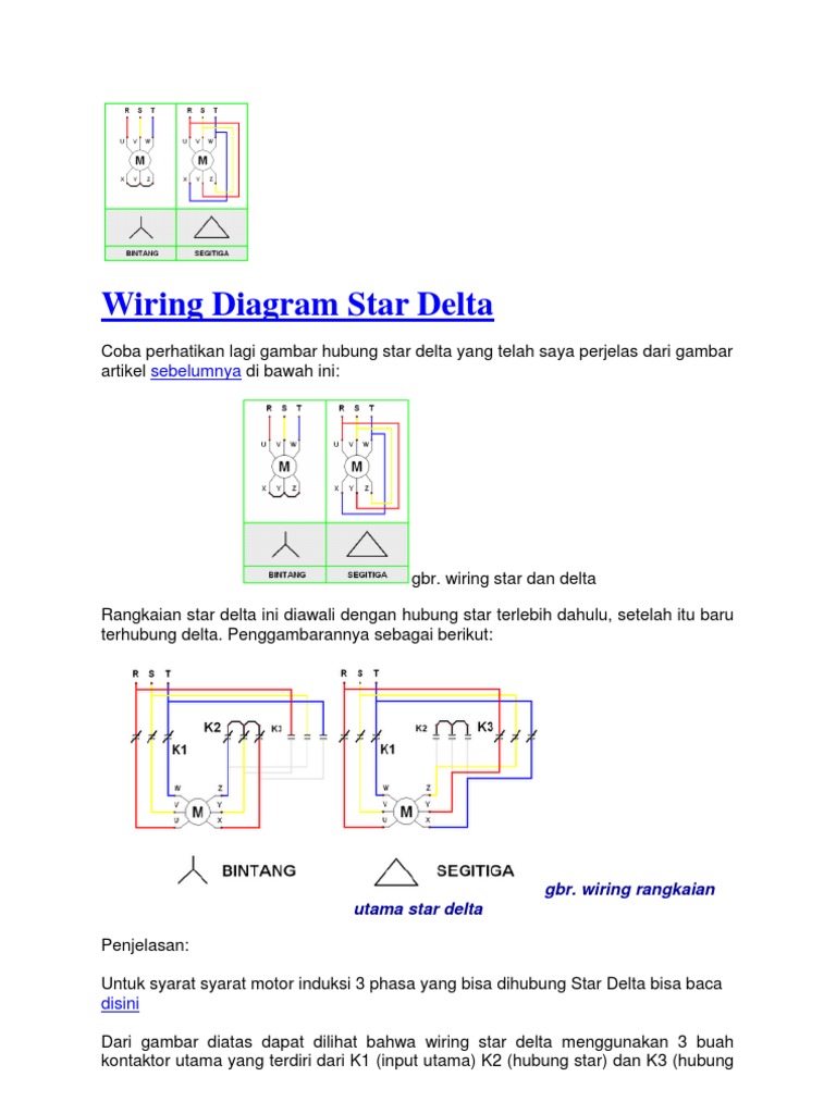 Wiring Diagram Star Delta | PDF