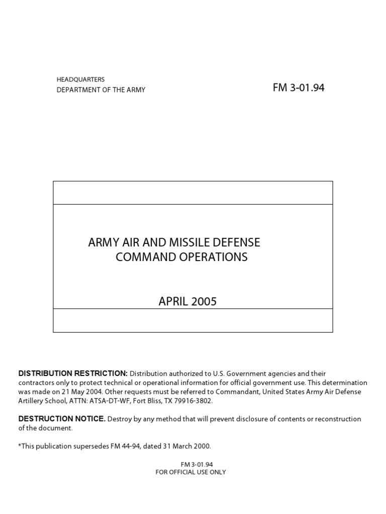 Army Air and Missile Defense Operations | PDF | Staff (Military ...