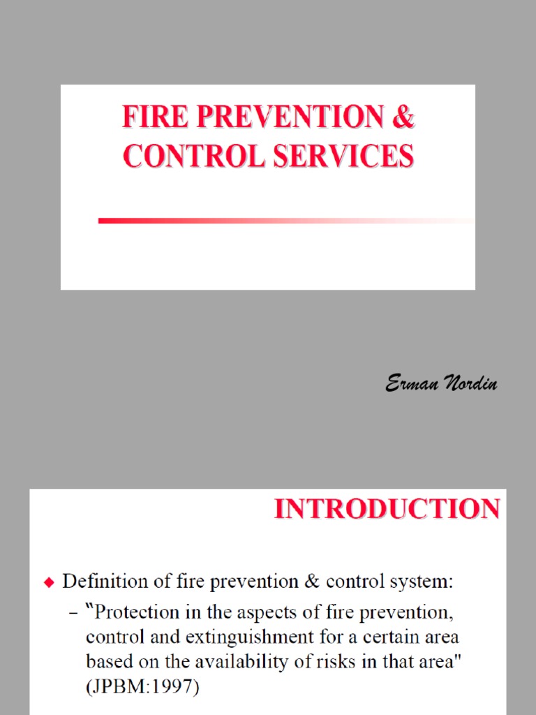 Fire Prevention and Control Services | PDF | Smoke | Fire Sprinkler System