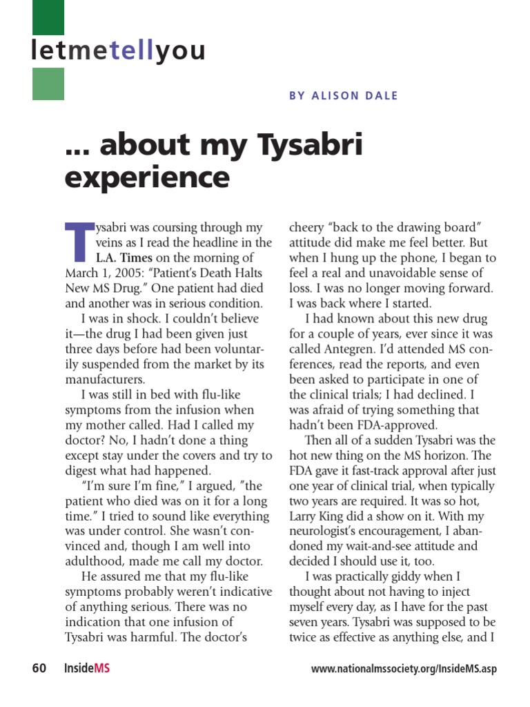 Tysabri Experience | PDF | Medical Specialties | Medicine