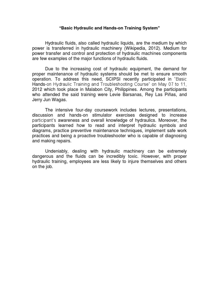 Basic Hydraulic and Hands 2 | PDF