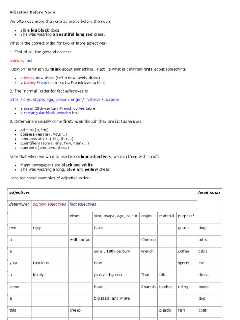 Adjective Before Noun: Opinion | PDF | Human Tooth | Dentin