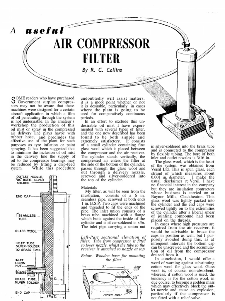 Oil Mist Filter for Air Compressors | PDF