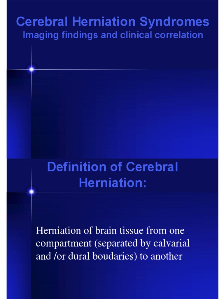 Imaging Findings and Clinical Correlation: Cerebral Herniation ...
