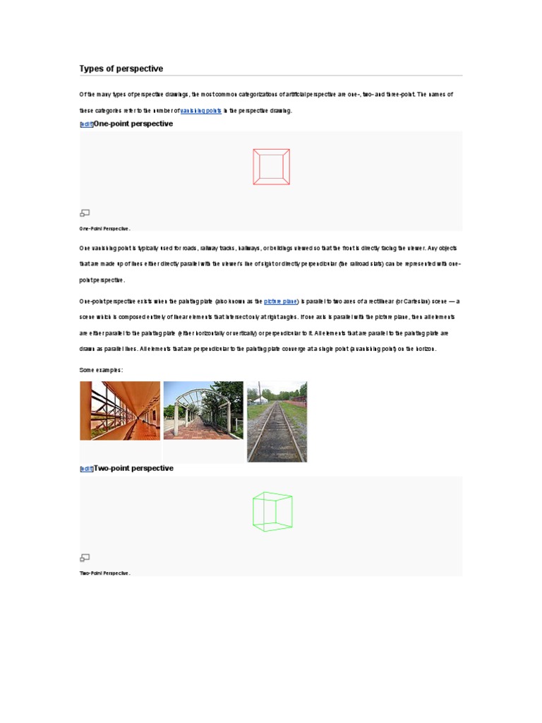 Types of Perspective | PDF | Perspective (Graphical) | Space