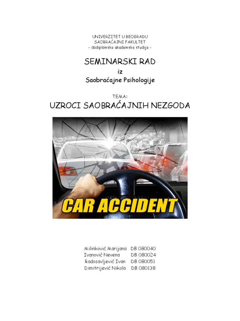 Uzroci Saobracajnih Nezgoda | PDF