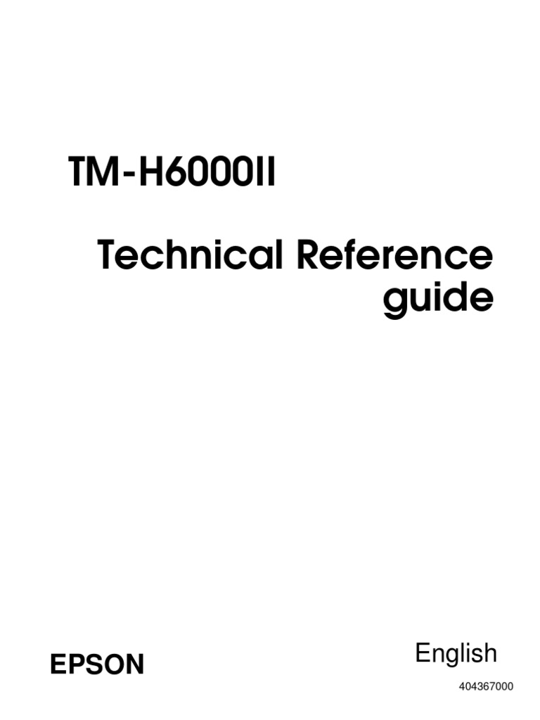 TM-H6000II Technical Reference Guide RevA | PDF | Electromagnetic Interference | Printer (Computing)