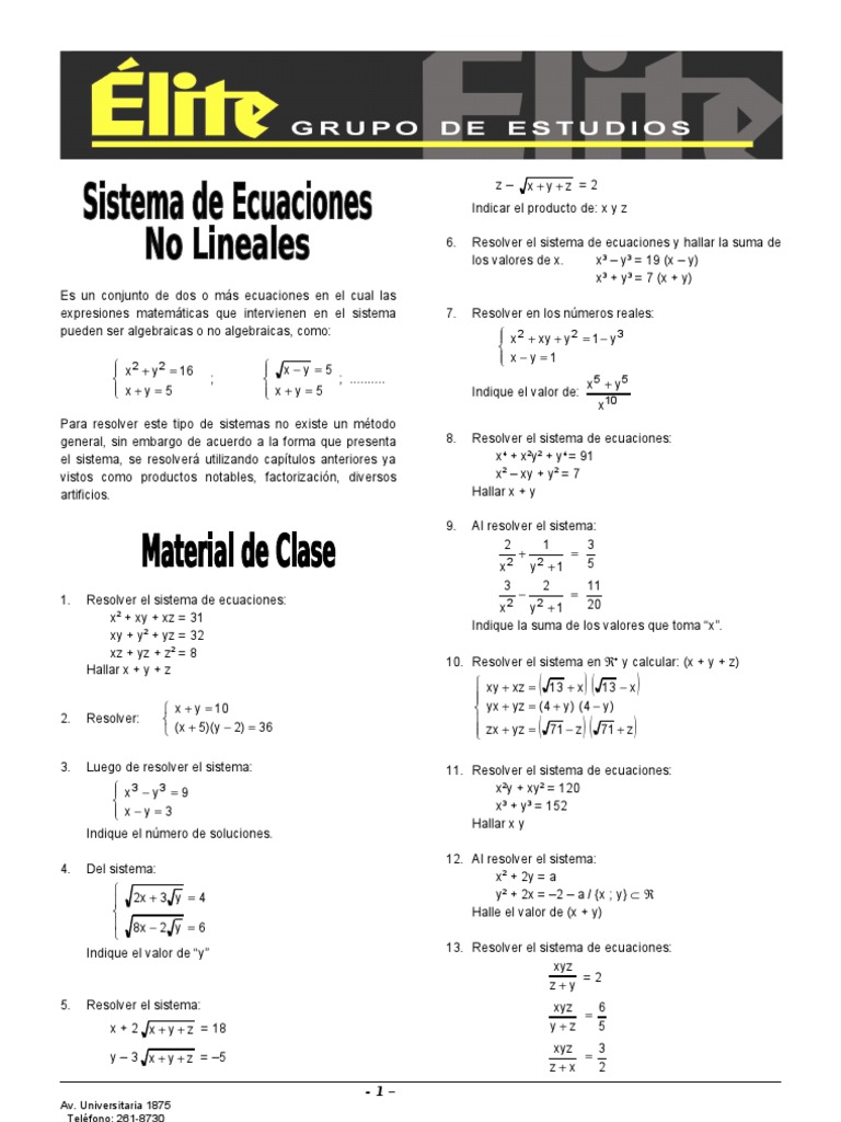 X 11.2 Ecuac No Lineales | PDF | Ecuaciones | Matemática Elemental