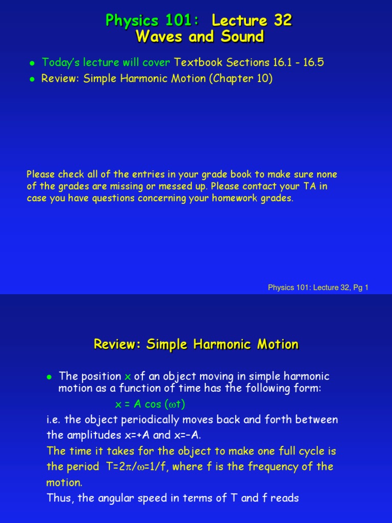 Physics 101:: Waves and Sound | PDF | Wavelength | Waves