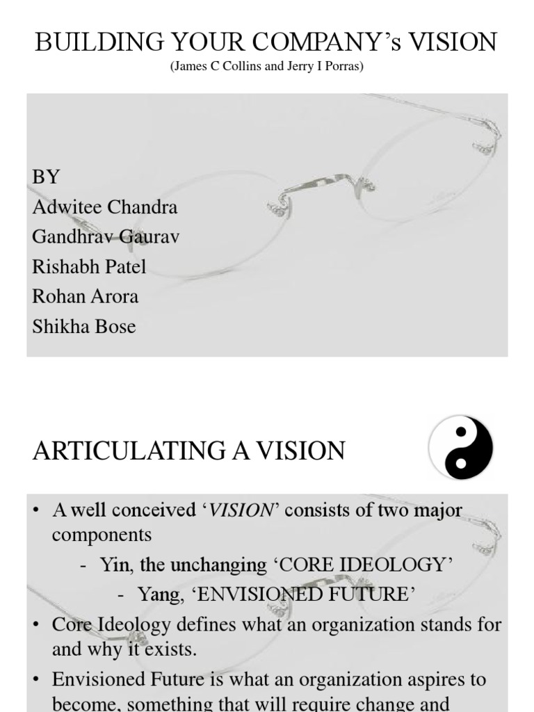 Building Your Company S Vision Pdf Business Science