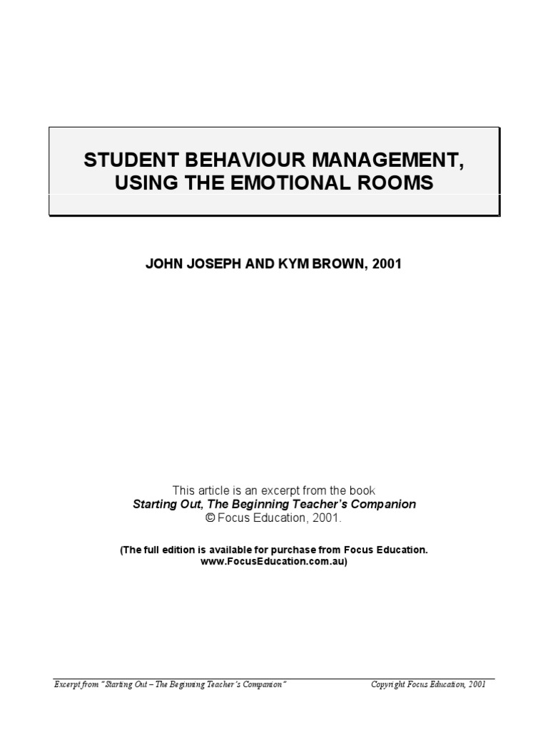 Student Behaviour Management | PDF | Classroom | Teachers