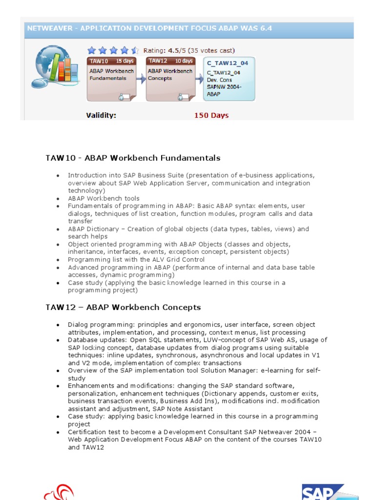TAW10 - ABAP Workbench Fundamentals | PDF