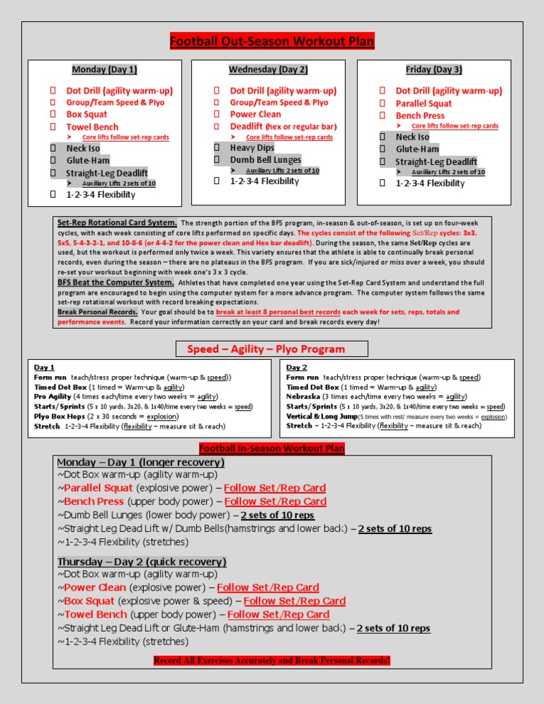 BFS_Football_Workout_Plan__in-season___out-of-season_.pdf | Athletic ...