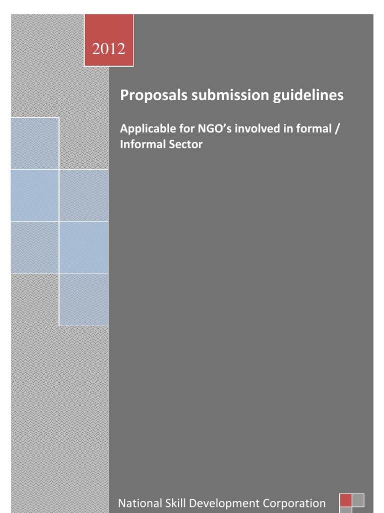 Proposals Submission Guidelines: Applicable For NGO's Involved in ...