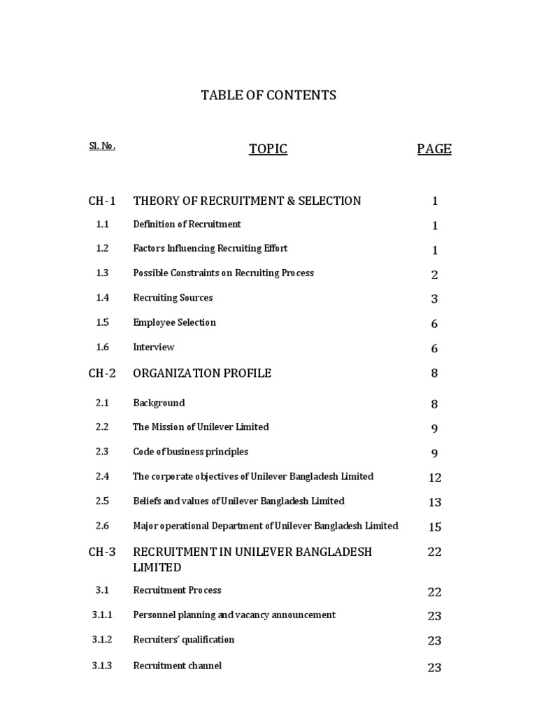 Unilever BD Recruitment and Selection Process | PDF | Recruitment ...