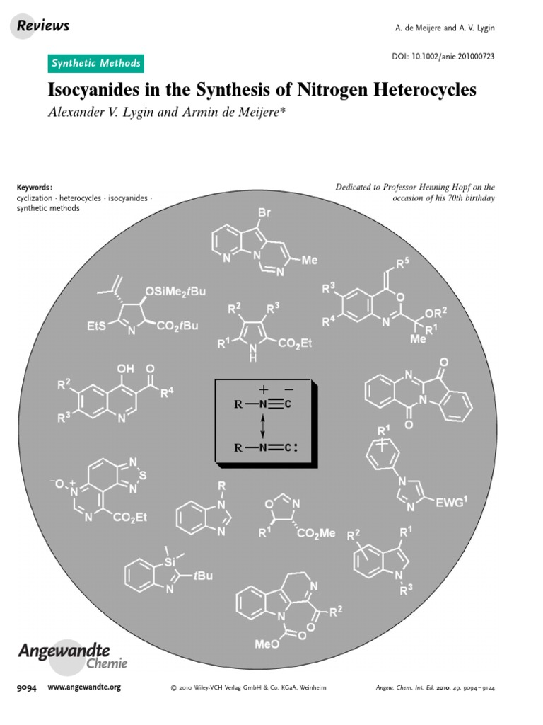 Isocyanides in The Synthesis PDF | PDF | Chemical Reactions | Alkene