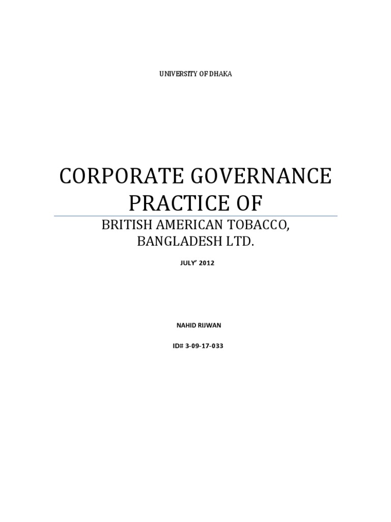 Bat - Corporate Governance Practice | PDF | Board Of Directors ...