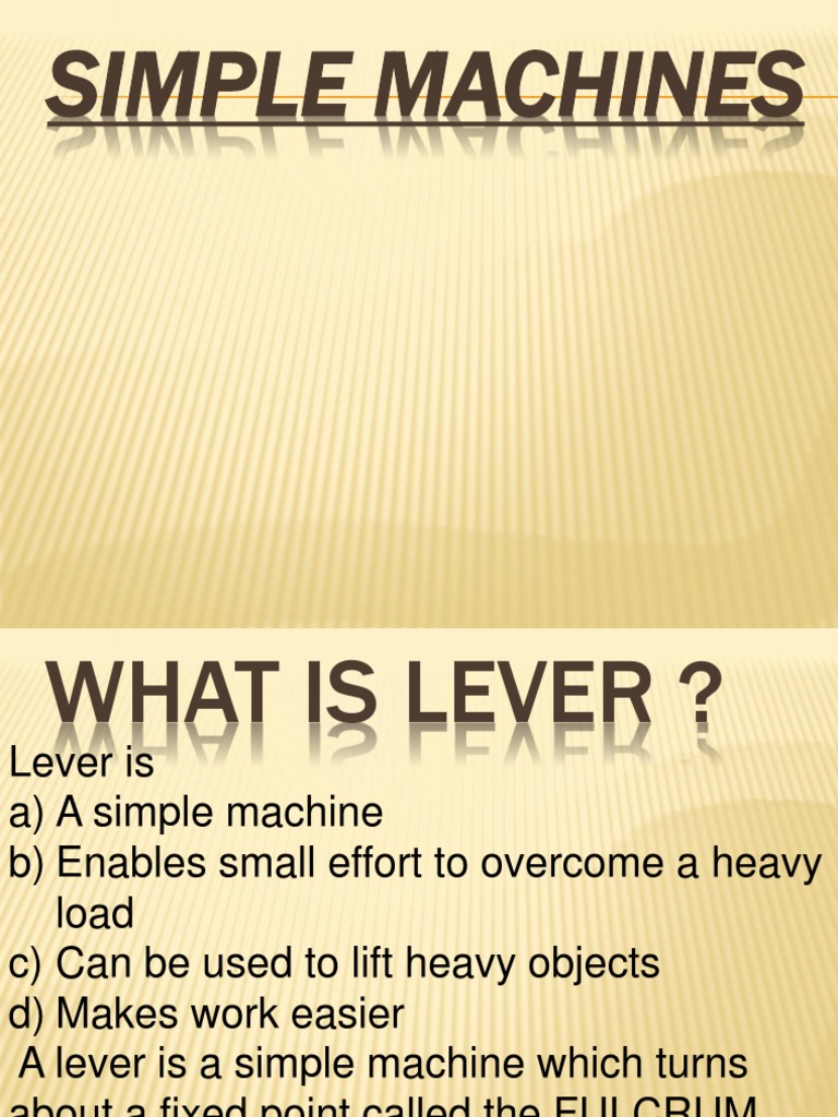 Lever Mechanics in Simple Machines | PDF | Lever | Kinematics