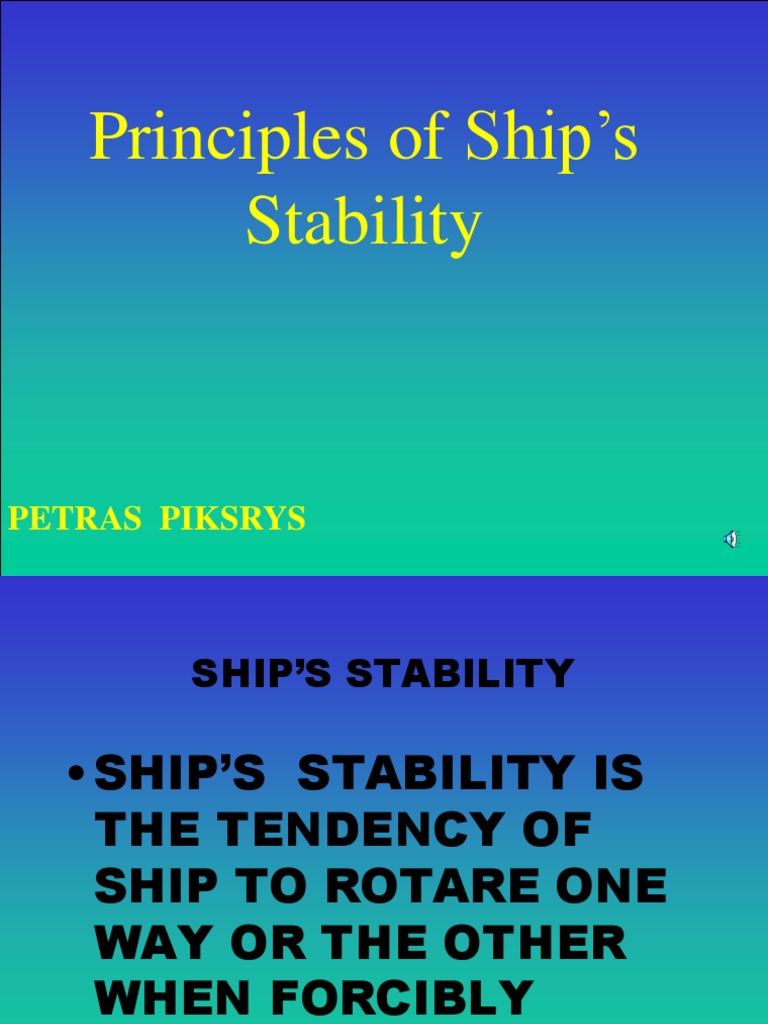 Ships Stability | PDF | Buoyancy | Shipping