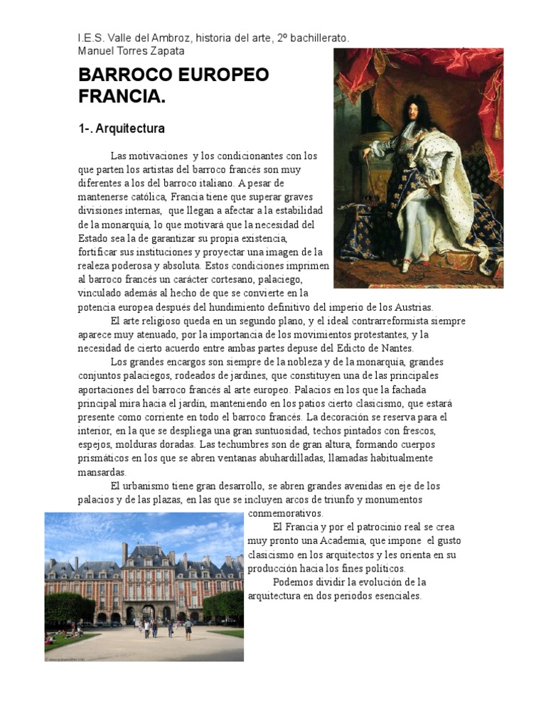 Barroco Francés: Arte y Arquitectura | PDF | Barroco | Escultura