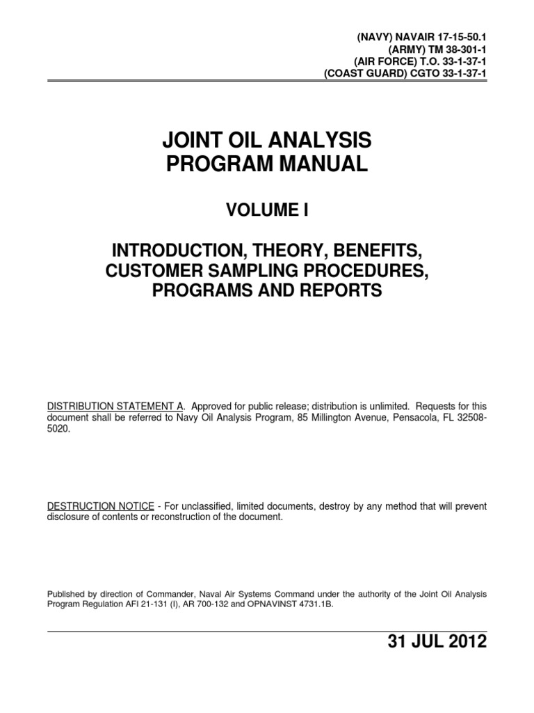 Joint Oil Analysis Program Manual | PDF | Emission Spectrum | Atomic ...