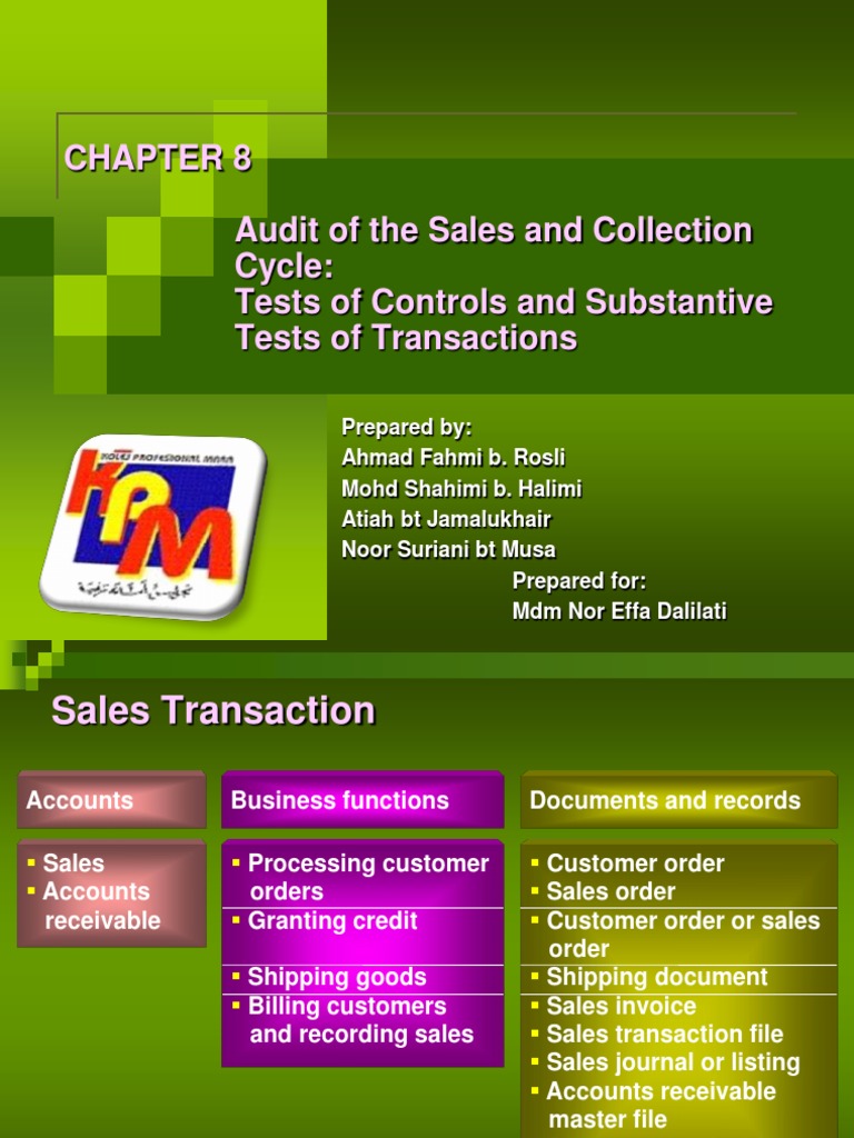 Sales and Collection Cycle Audit Guide | PDF | Bad Debt | Debits And ...