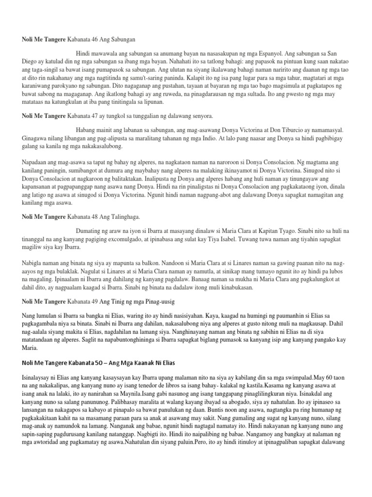 Noli Me Tangere Kabanata 46 Ang Sabungan | PDF