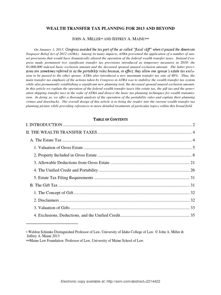 Wealth Transfer Tax Planning 2013 | PDF | Concurrent Estate | Estate ...