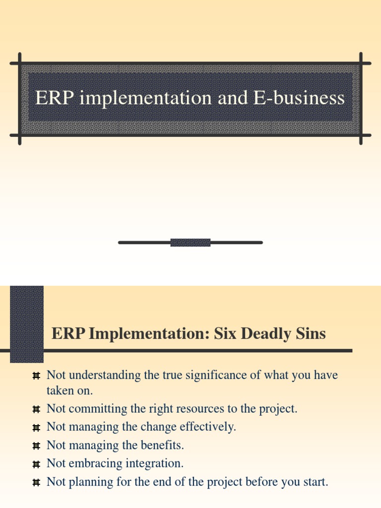 ERP Implementation and E-Business | PDF | Electronic Business ...