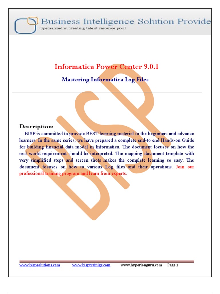 Mastering Informatica Log Files | PDF | Filename | Computer File