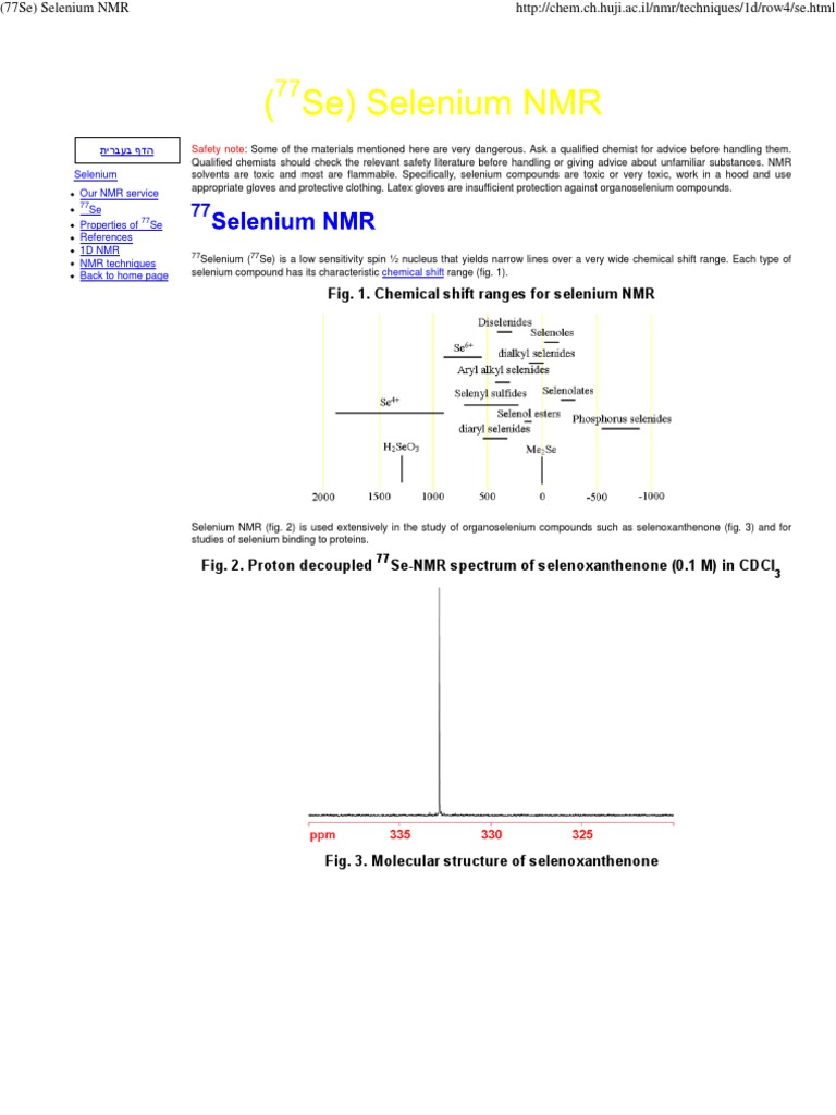 (77se) Selenium NMR | PDF | Nuclear Magnetic Resonance Spectroscopy ...