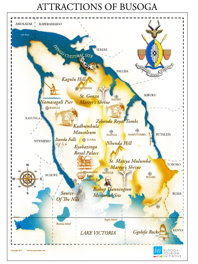 Map Showing Tourism Attractions in Busoga. | PDF