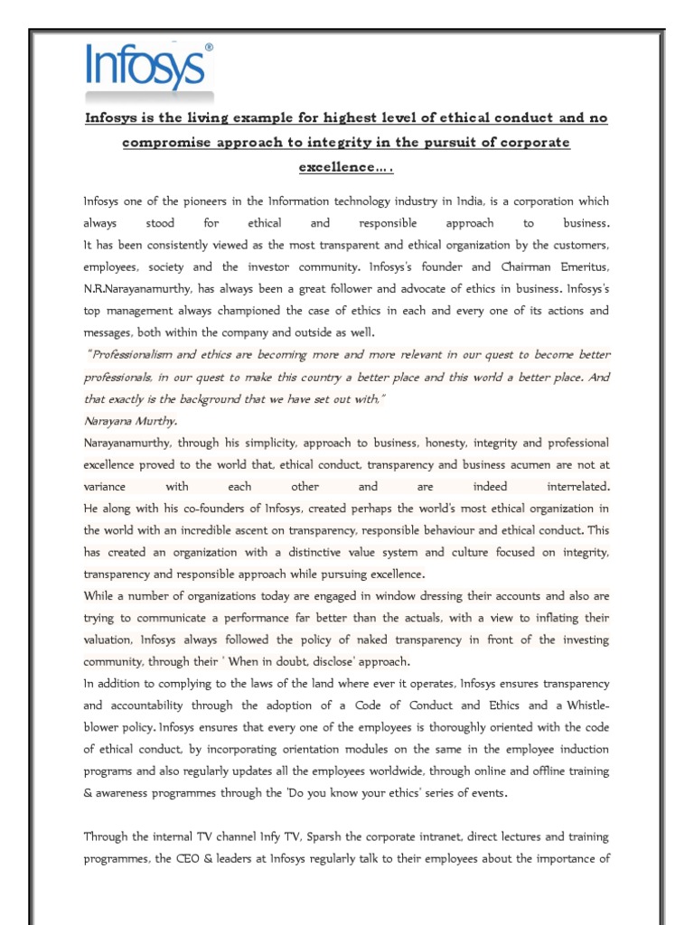 BECG Group No.7 - INFOSYS | PDF | Transparency (Behavior) | Economies