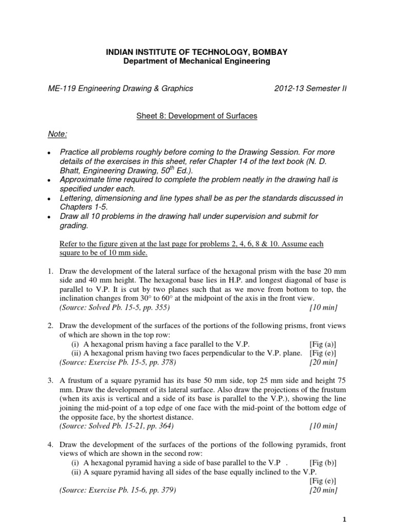 Surface Development Exercises | PDF | Geometry | Space