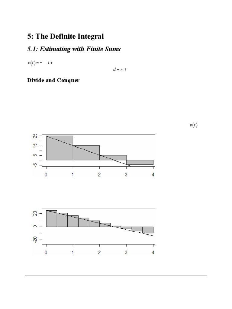 5: The Definite Integral: 5.1: Estimating With Finite Sums | PDF
