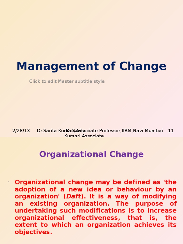 Management of Change | PDF | Change Management | Leadership