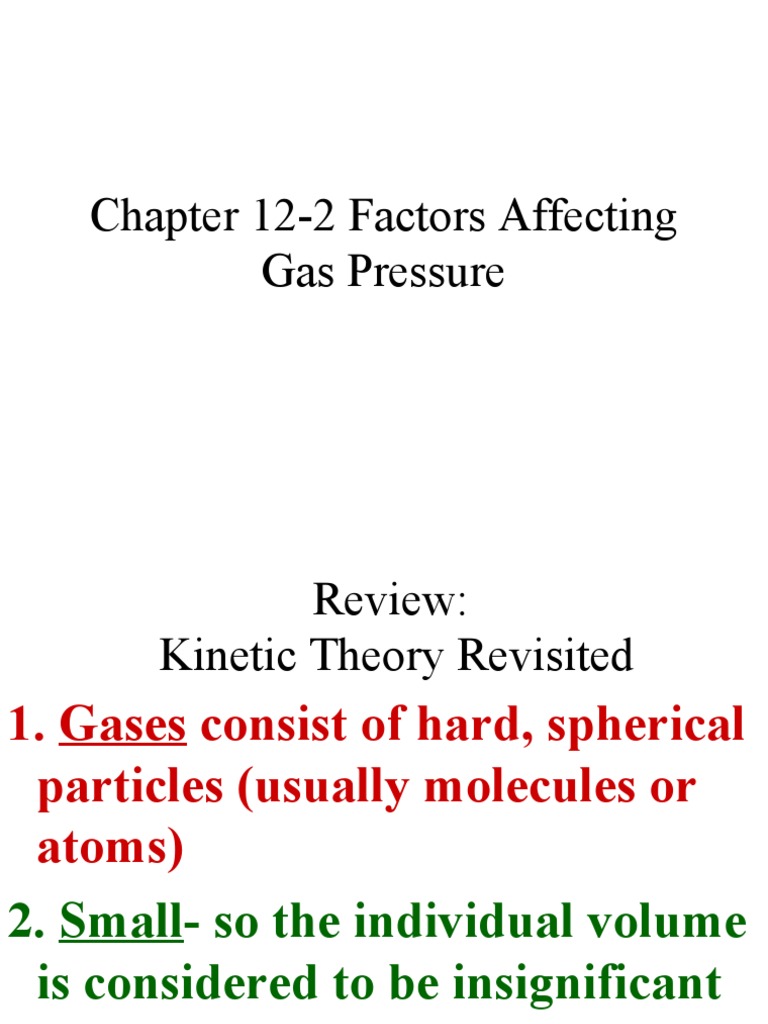 Three Factors Affecting Gas Pressure | PDF