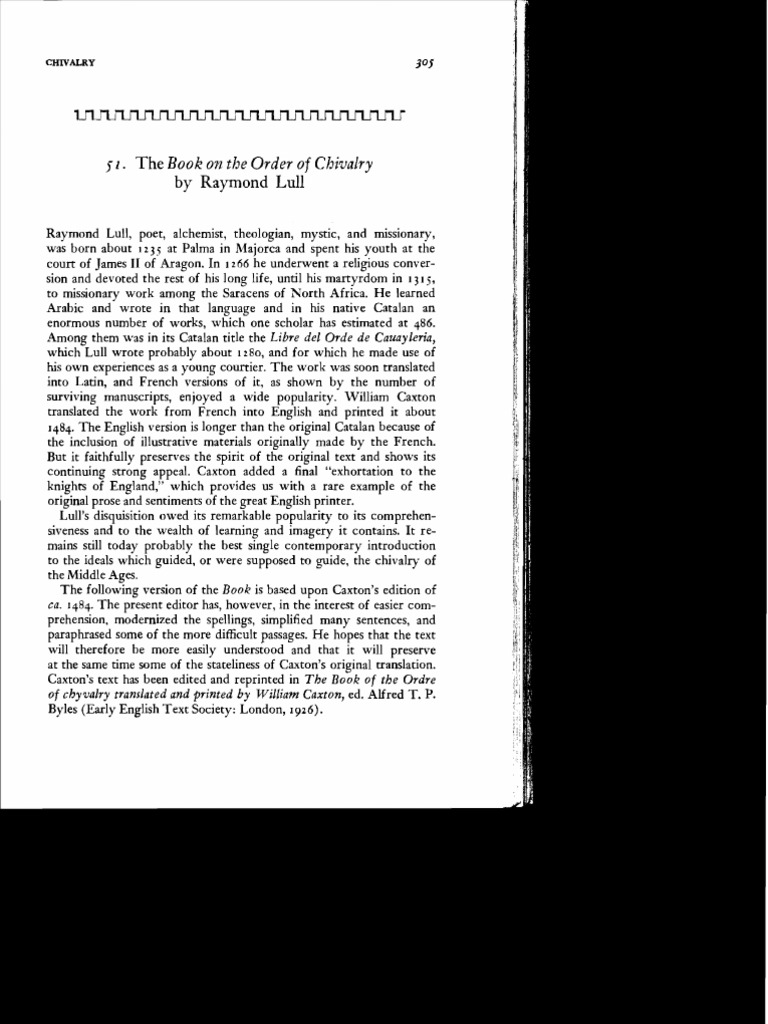 The Order of Chivalry Explained | PDF | Knight | Chivalry