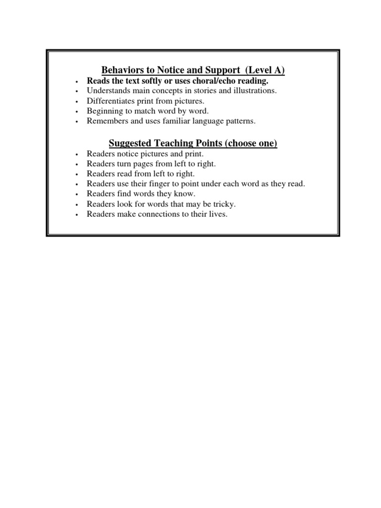 Guided Reading Teaching Points PDF | PDF | Reading Comprehension ...