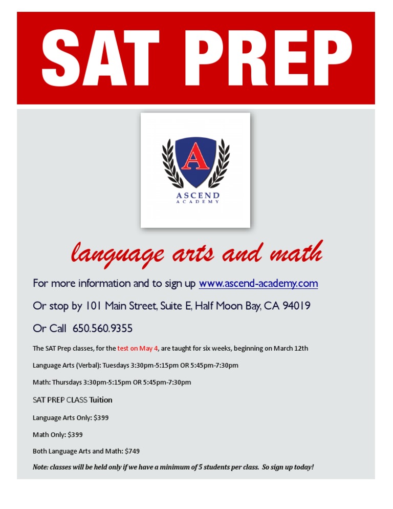 SAT Prep Classes in Half Moon Bay | PDF