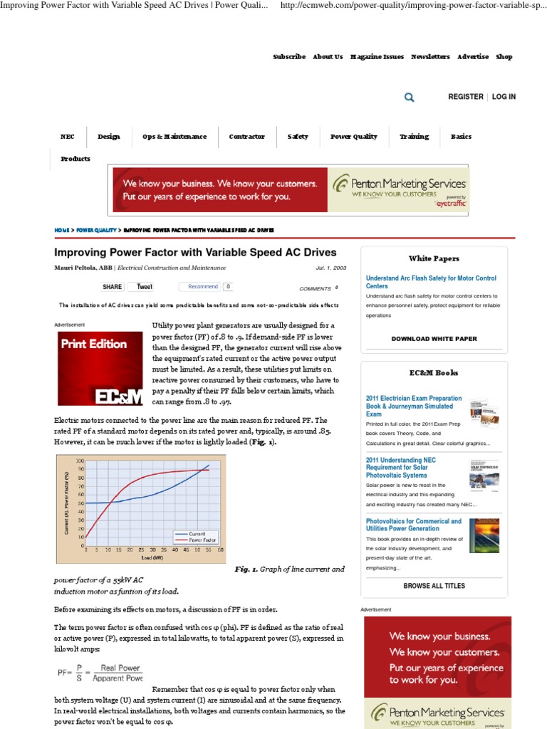 Improving Power Factor With Variable Speed AC Drives | PDF | Alternating Current | Rectifier