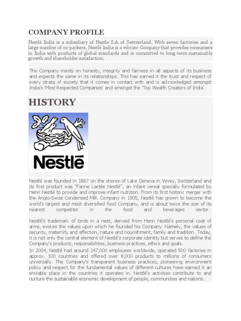 Company Profile | Nestlé | Dairy