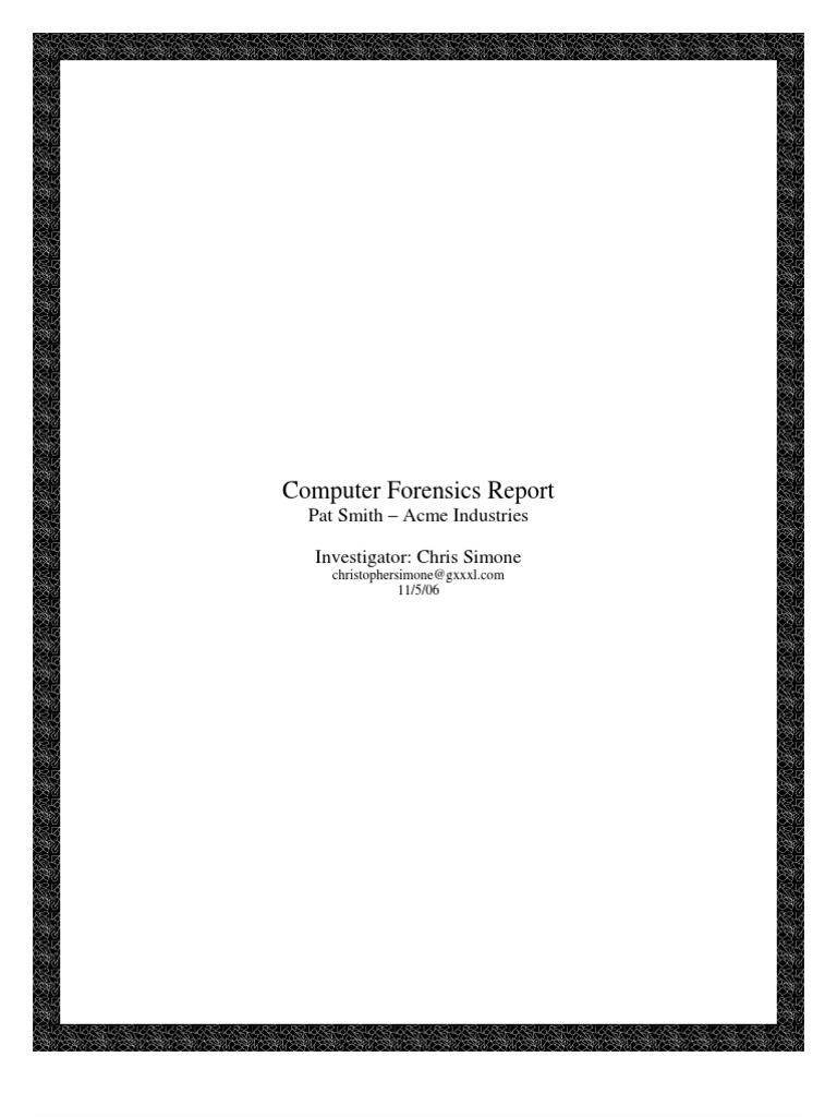 ComputerForensicsReport EXAMPLE1 | PDF | Computer Forensics | Computer File