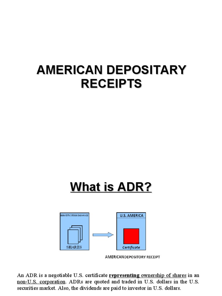Adr | PDF | American Depositary Receipt | Securities (Finance)