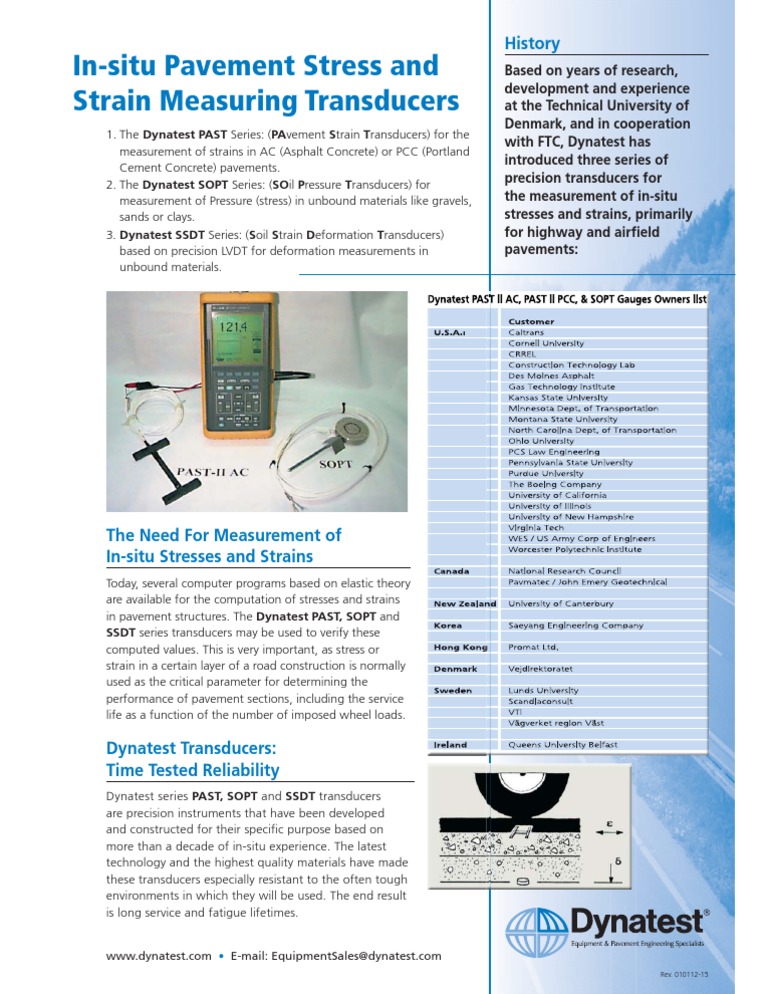 Dynatest In-situ Stress Measurement Tools | PDF | Deformation ...